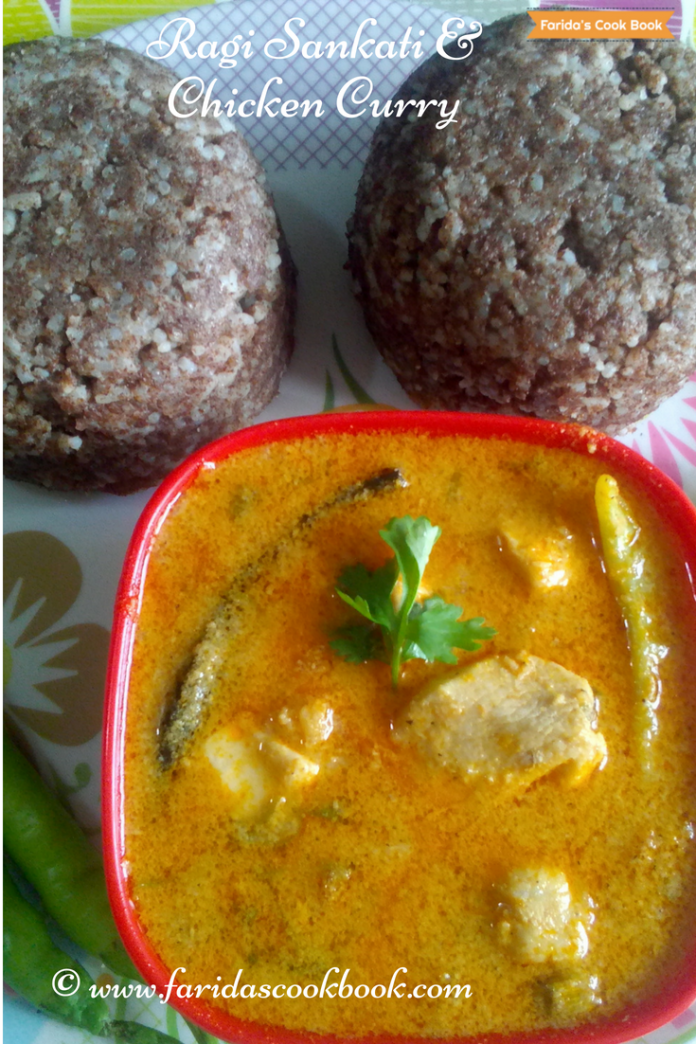 ragi sankati and chicken curry | ragi mudde | chicken curry - Faridas ...