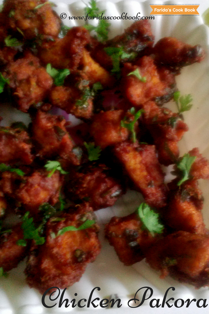 chicken pakora | chicken starter | chicken fritters - Faridas Cook Book