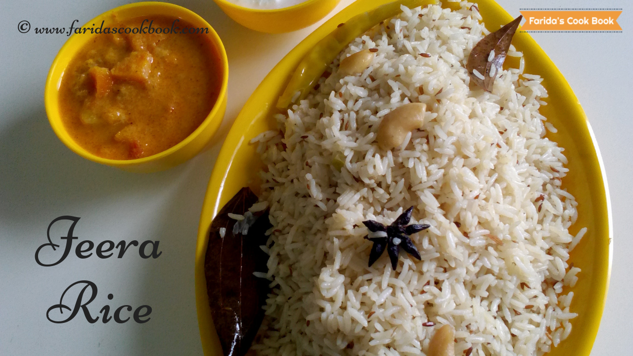 jeera rice recipe | cumin rice | jeera pulao | zeera - Faridas Cook Book
