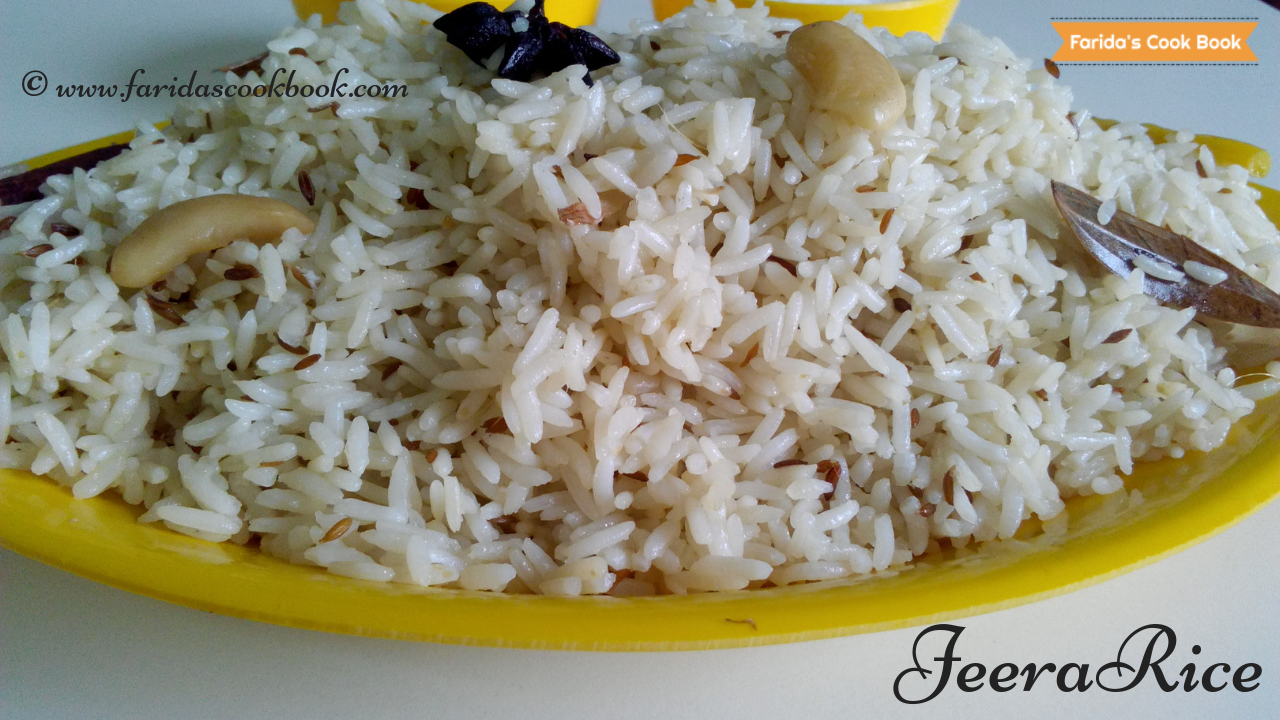 jeera rice recipe | cumin rice | jeera pulao | zeera - Faridas Cook Book