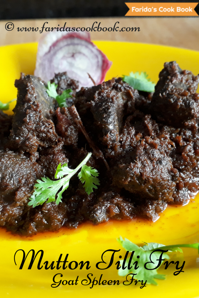 tilly fry | mutton tilly fry recipe | goat spleen fry - Faridas Cook Book