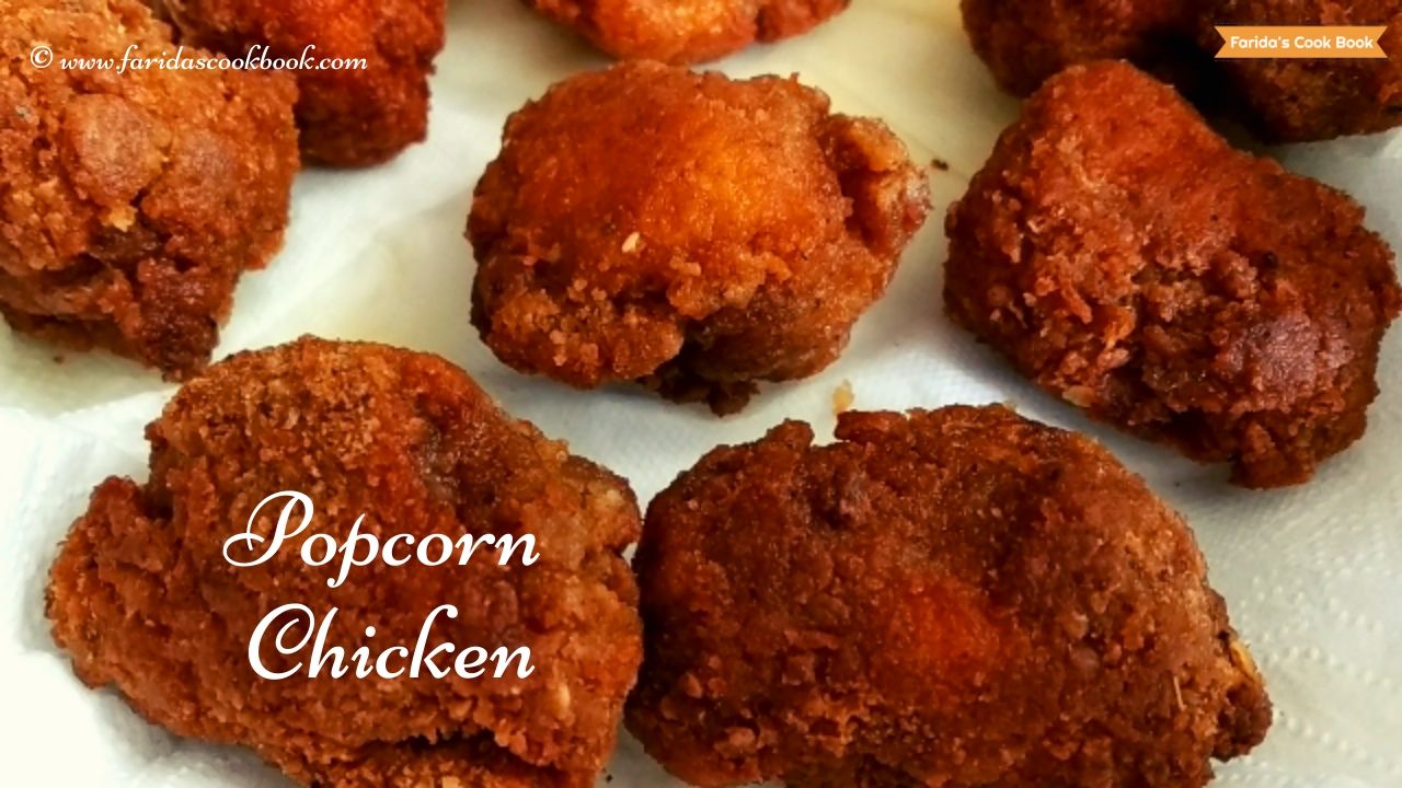 popcorn chicken recipe| kfc style spicy popcorn chicken - Faridas Cook Book