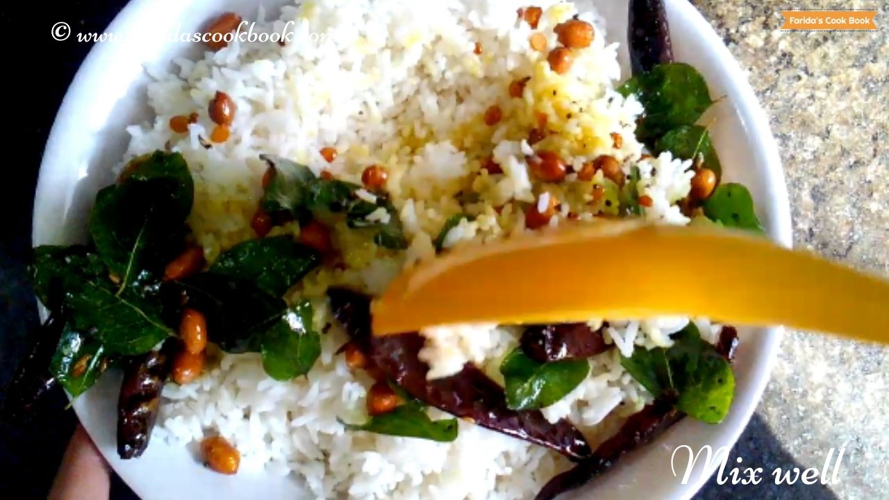 lemon rice | pulihora | chitranna | South Indian recipe - Faridas Cook Book