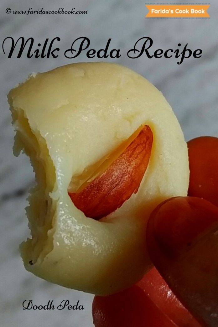 peda recipe | instant milk peda | doodh peda | milk powder peda ...