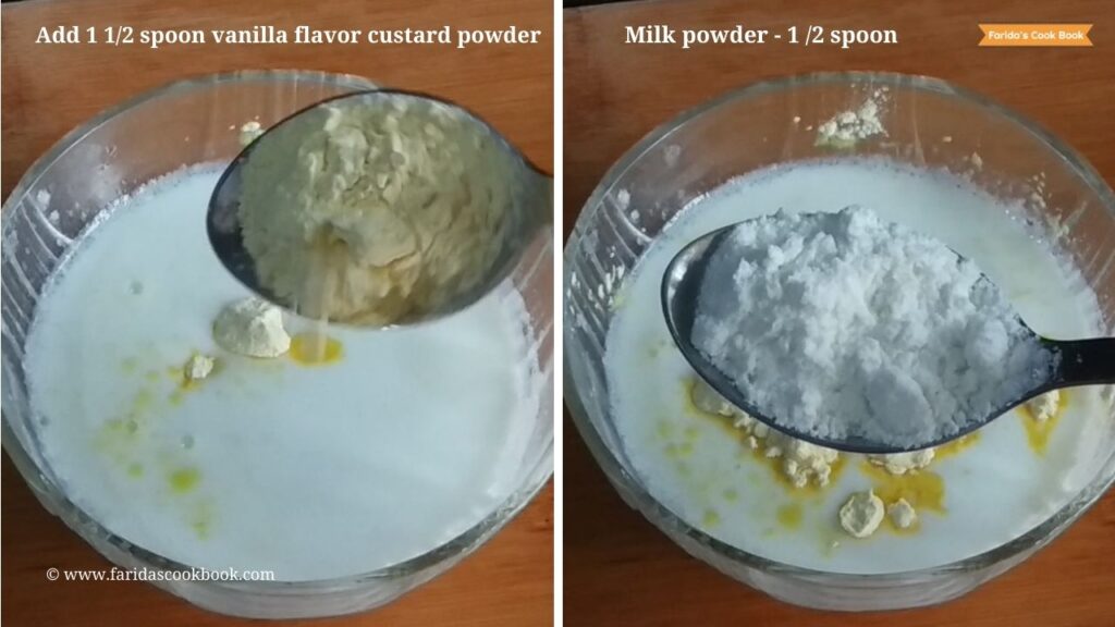 custard ice cream | how to make custard powder ice cream recipe ...