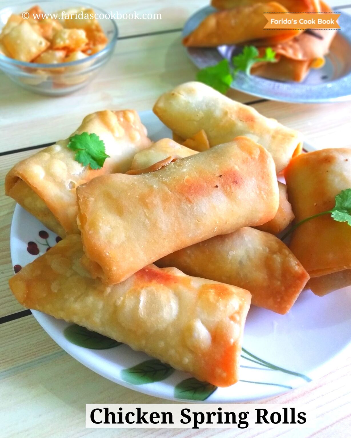 chicken spring rolls | how to make chicken spring roll recipe ...
