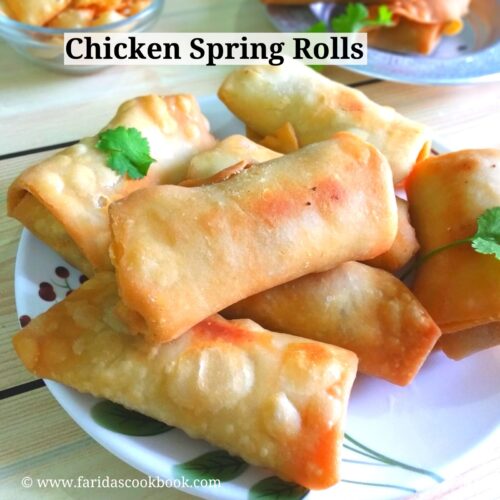 chicken spring rolls | how to make chicken spring roll recipe ...