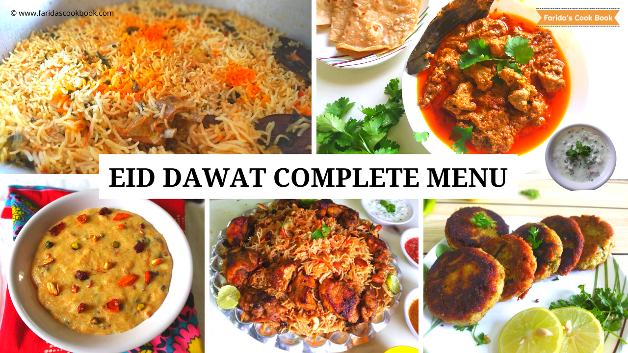 Eid recipes | Eid-ul-Fitr dawat complete menu | Eid Mubarak - Faridas Cook Book